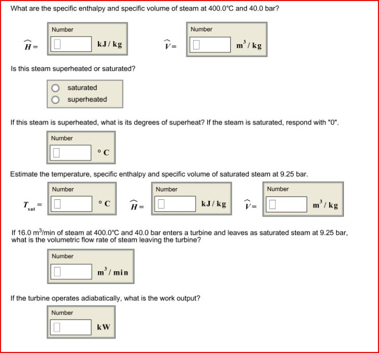 Solved What are the specific enthalpy and specific volume of | Chegg.com