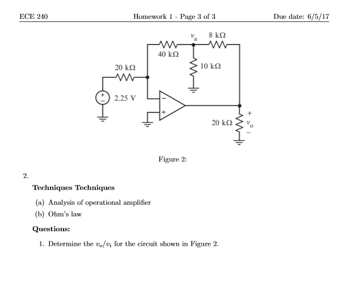 Solved Techniques (a) Analysis of operational amplifier | Chegg.com