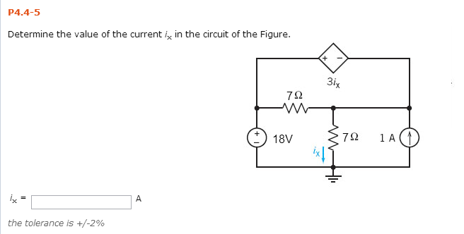 Solved Determine the value of the current ix in the circuit | Chegg.com