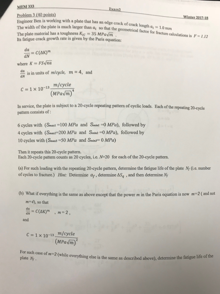 Solved Exam2 Problem 3 (0 points) Engineer Ben is workin | Chegg.com