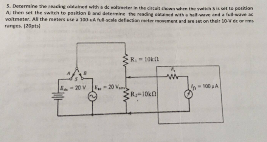 Solved Determine the reading obtained with a dc voltmeter in | Chegg.com