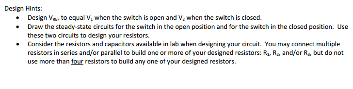 Solved Design R1, R2, R3, and C to meet the following | Chegg.com