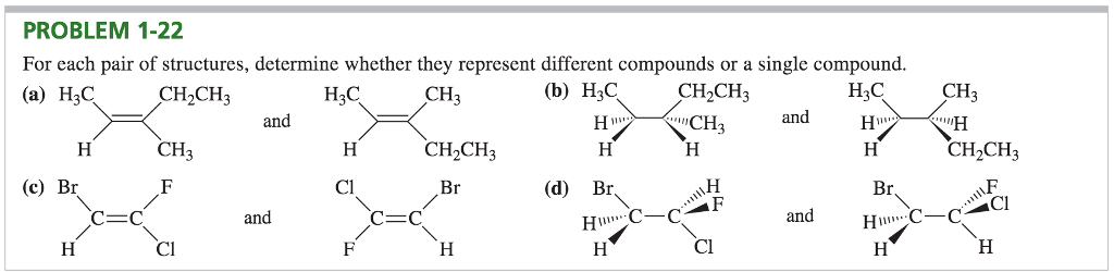 Solved For each pair of structures, determine whether they | Chegg.com