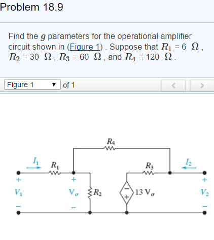 Solved Find the g parameters for the operational amplifier | Chegg.com