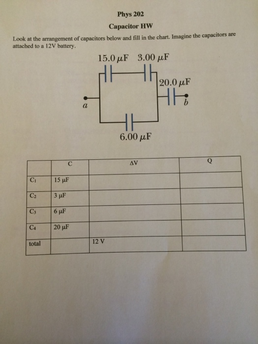 Solved Capacitor HW Look at the arrangement of capacitor, | Chegg.com