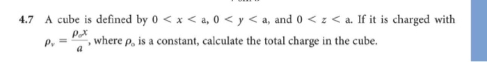 Solved A cube is defined by 0