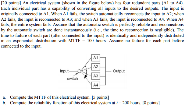 An electrical system (shown in the figure below) has | Chegg.com