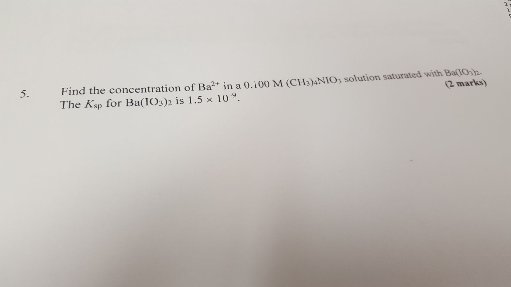 Solved Find the concentration of Ba^2+ in a 0.100 M (CH_3)_4 | Chegg.com