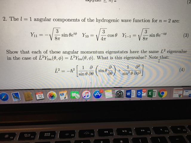 Solved The l = 1 angular components of the hydrogenic wave | Chegg.com