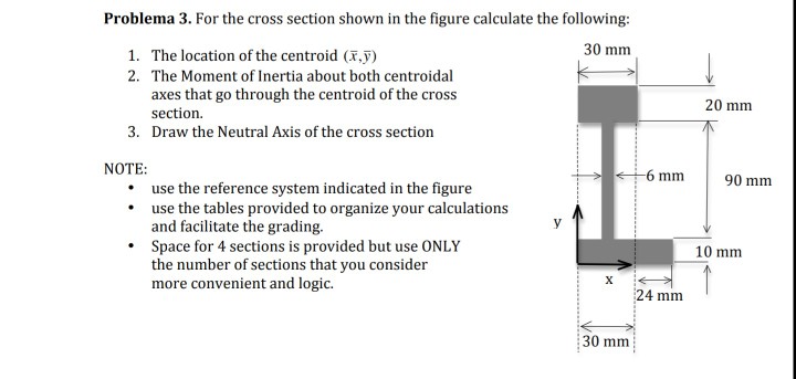 Solved Problema 3. For the cross section shown in the figure | Chegg.com