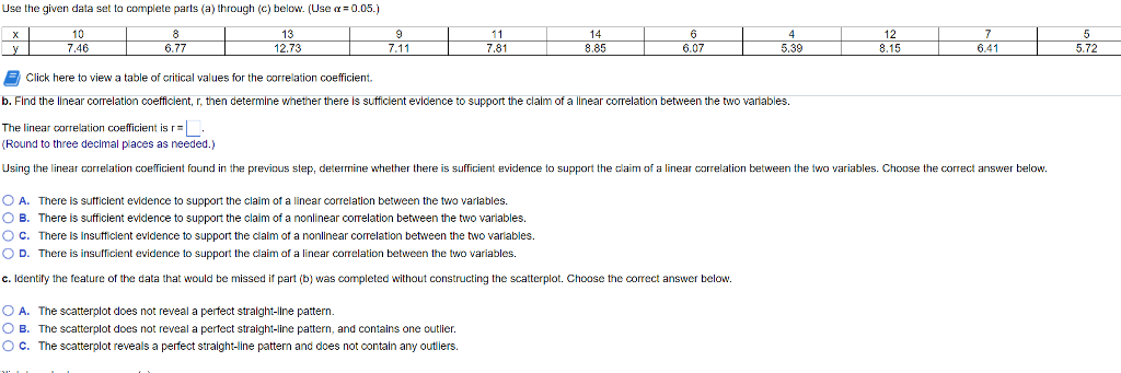 Use the given data set to complete parts (a) through | Chegg.com