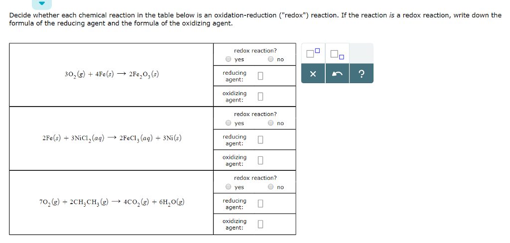 Solved Decide Whether Each Chemical Reaction In The Table