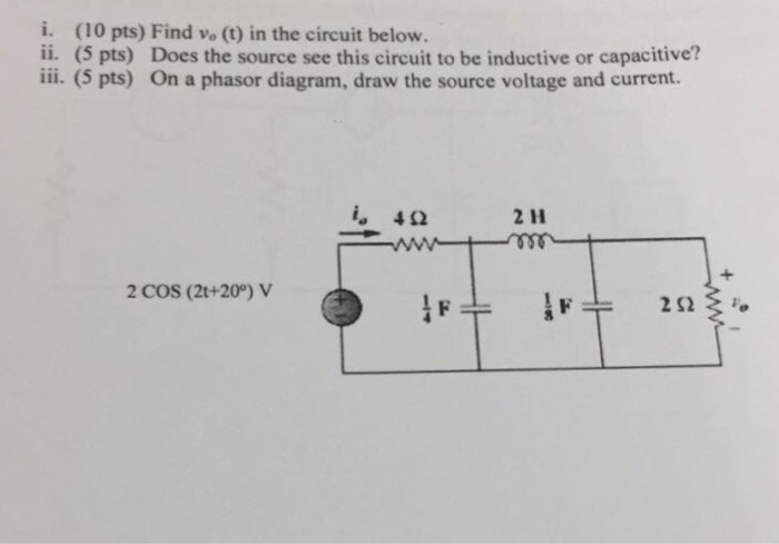 Solved Find v_o (t) in the circuit below. Does the source | Chegg.com