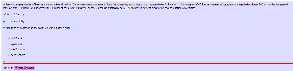 Solved A forest has a population oflynx and a population of | Chegg.com