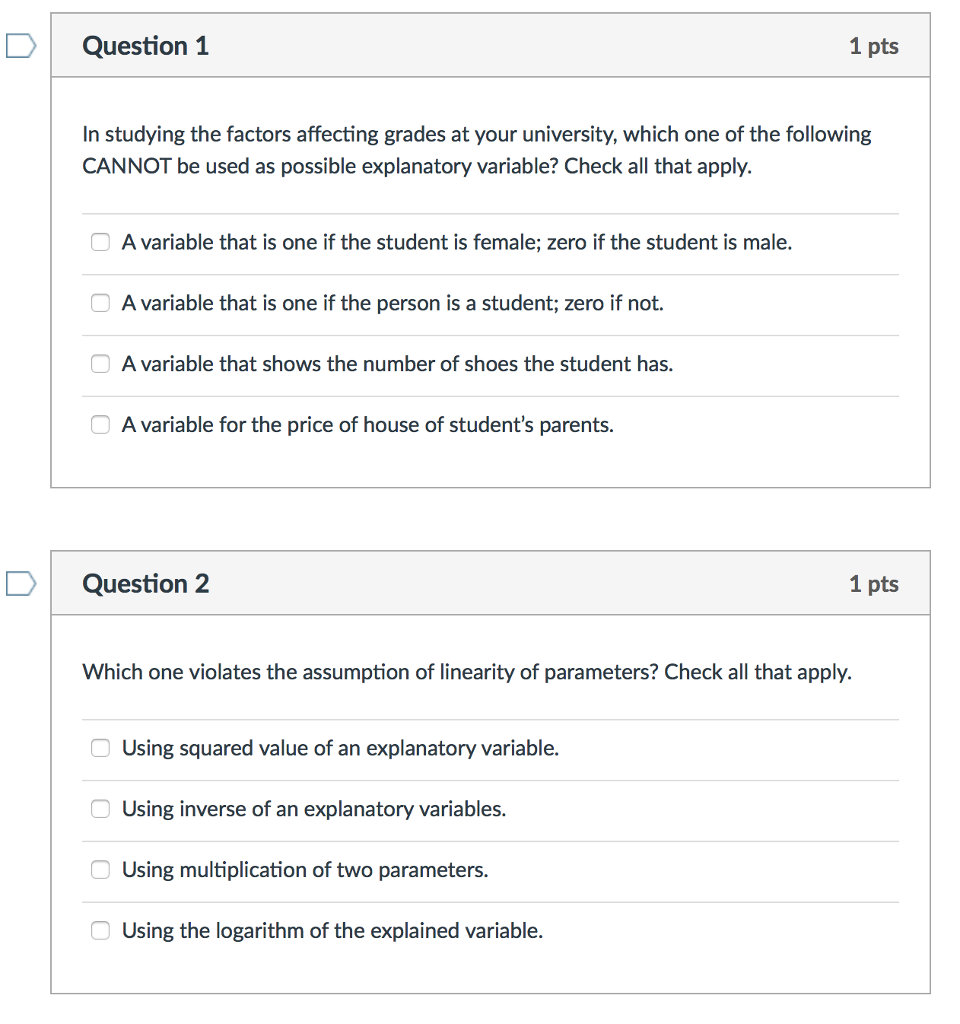 Solved In studying the factors affecting grades at your | Chegg.com