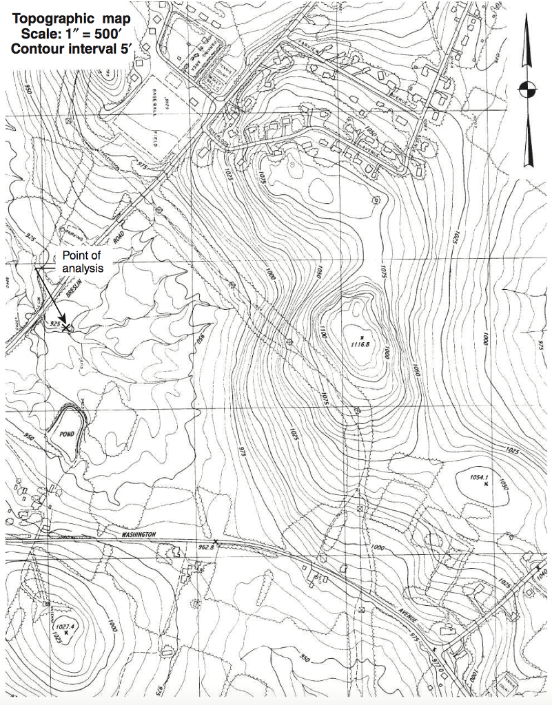 Delineate the catchment area tributary to the point | Chegg.com