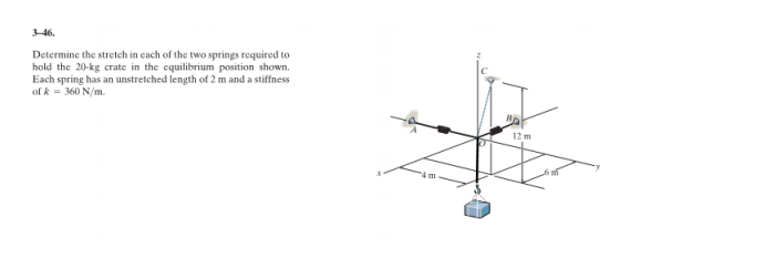 Solved Determine the stretch in each of the two springs | Chegg.com