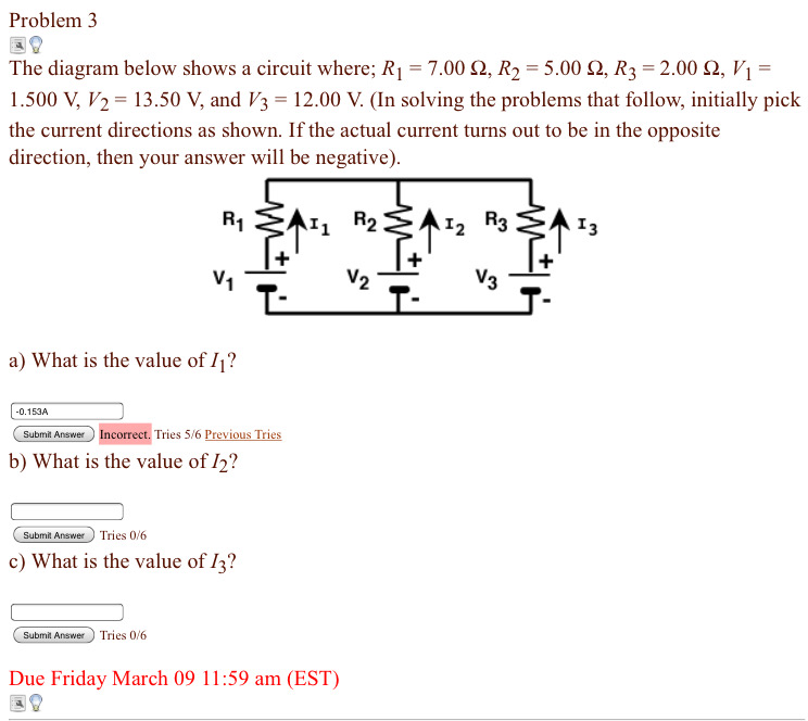 Solved Problem 3 The diagram below shows a circuit where: R1 | Chegg.com