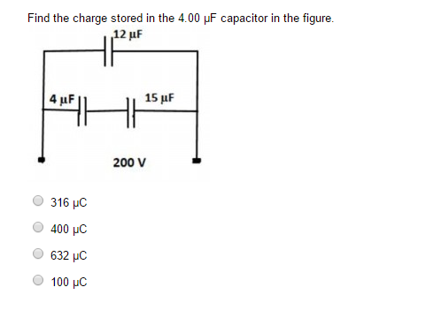 Solved Find the charge stored in the 4.00 μF capacitor in | Chegg.com