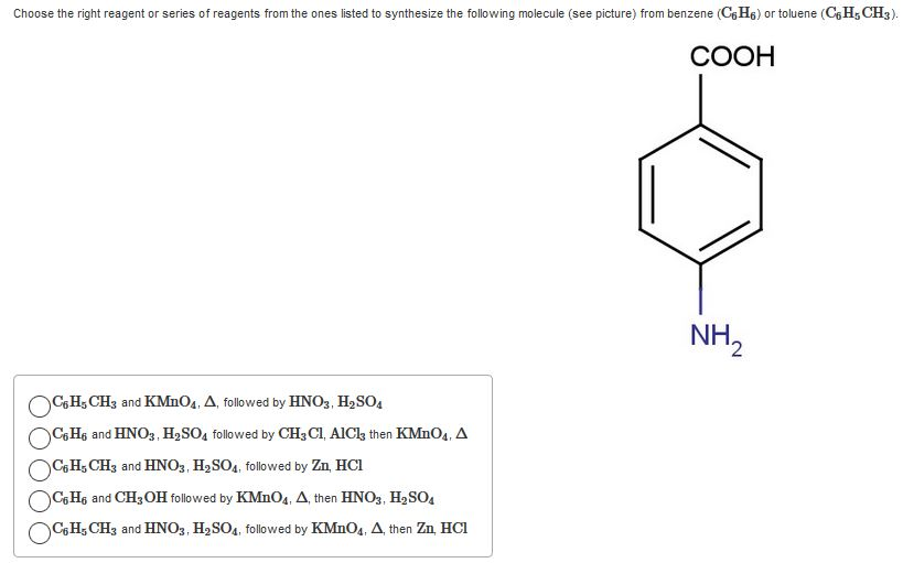 Solved Choose the right reagent or series of reagents from | Chegg.com