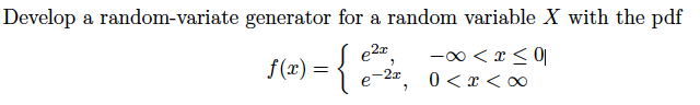 Develop a random-variate generator for a random | Chegg.com