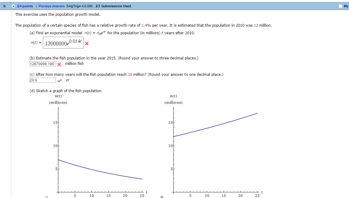 Solved This exercise uses the population growth model. The | Chegg.com