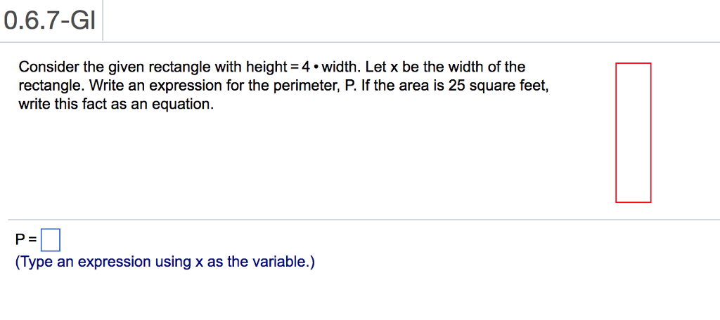 Solved 0.6.7-G Consider the given rectangle with height 4. | Chegg.com
