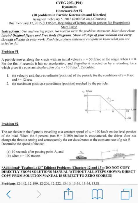 Solved A particle moves along the x-axis with an initial | Chegg.com