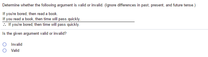Solved Determine whether the following argument is valid or | Chegg.com