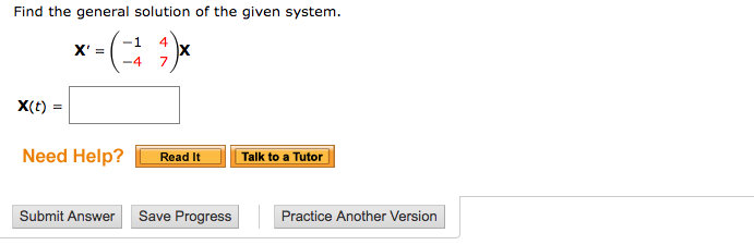 Solved Find the general solution of the given system. X' = | Chegg.com