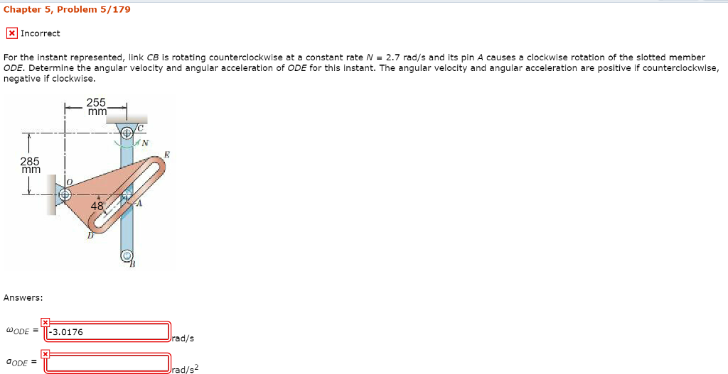 Solved For the instant represented, link CB is rotating | Chegg.com