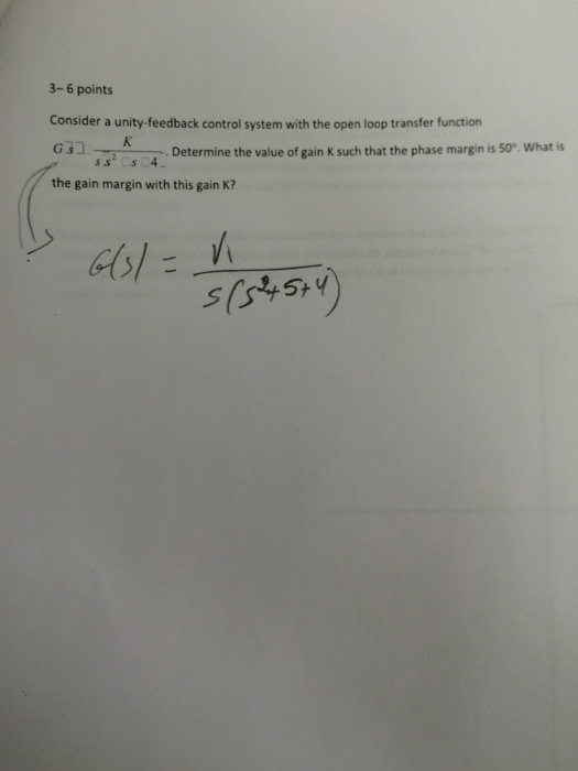 Solved Controls question mechanical engineering need help | Chegg.com