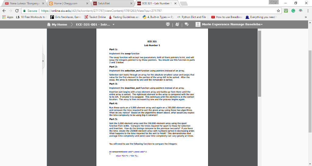 Solved Mary a Nana Lukezo Bonganga x CHome ICheggcom x | Chegg.com