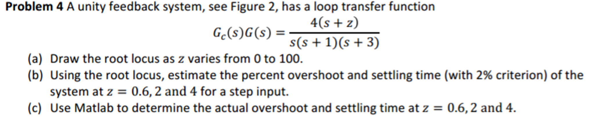 Solved A Unity Feedback System See Figure 2 Has A Loop