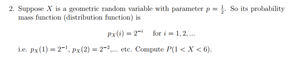Solved Suppose X Is A Geometric Random Variable With