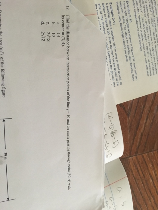 Solved Find the distance between intersection points of the | Chegg.com