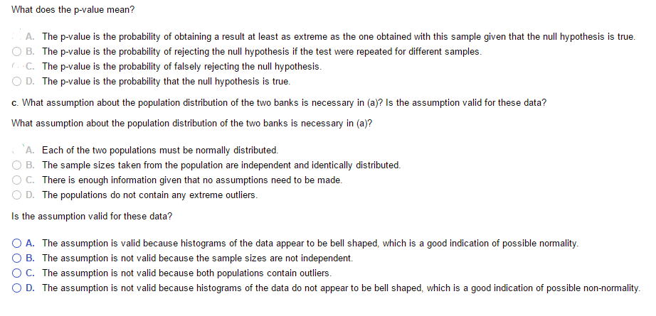 A random sample of 15 customers in two different | Chegg.com