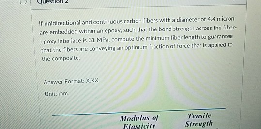 Solved Quéštion 2 If unidirectional and continuous carbon | Chegg.com