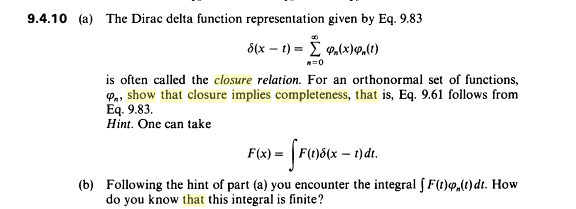 The Dirac delta function representation given by Eq. | Chegg.com