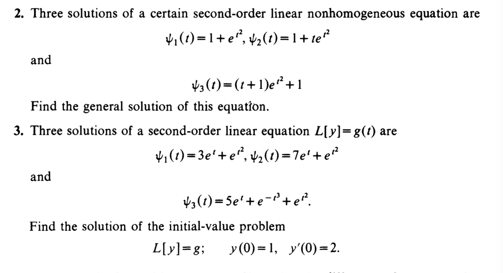 Solved 2. Three solutions of a certain second-order linear | Chegg.com