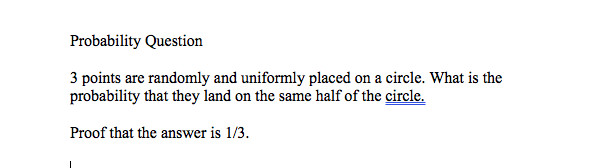 Solved Probability Question 3 points are randomly and | Chegg.com