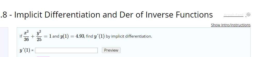 Solved Implicit Differentiation and Der of Inverse Functions | Chegg.com