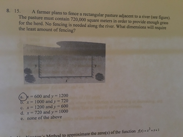 Solved A farmer plans to fence a rectangular pasture | Chegg.com