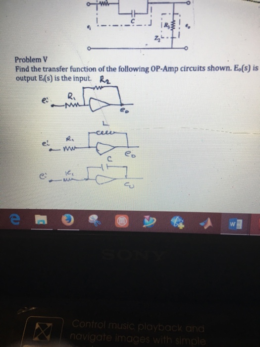 Solved Find the transfer function of the following OP-Amp | Chegg.com