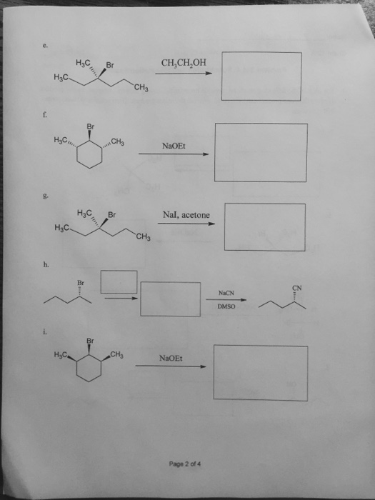 Solved 1. For each of the following reactions, provide the | Chegg.com