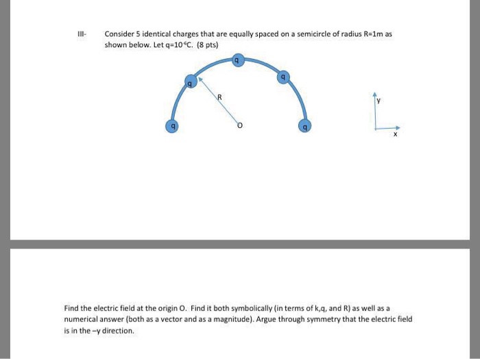 Solved Consider 5 identical charges that are equally spaced | Chegg.com