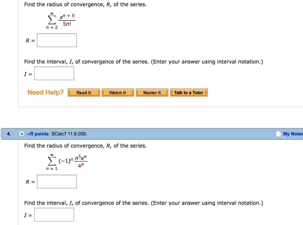 Solved Find the radius of convergence, R, of the series. | Chegg.com