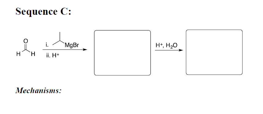 Solved Sequence A: Br t-BuOK H+, H2O Mechanisms: | Chegg.com