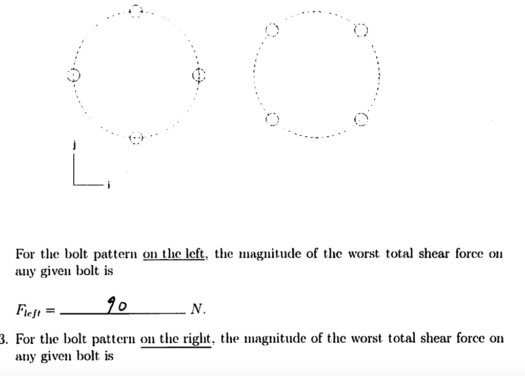 Solved 12. The figure shown below shows two bolt patterns in | Chegg.com
