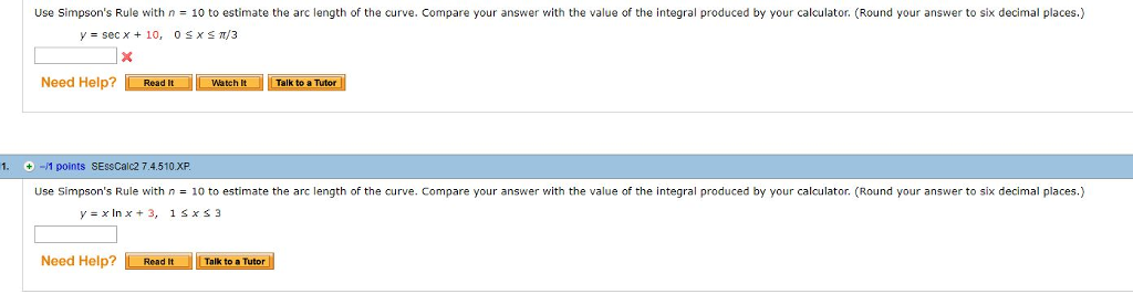 Solved Use Simpson's Rule with n = 10 to estimate the arc | Chegg.com